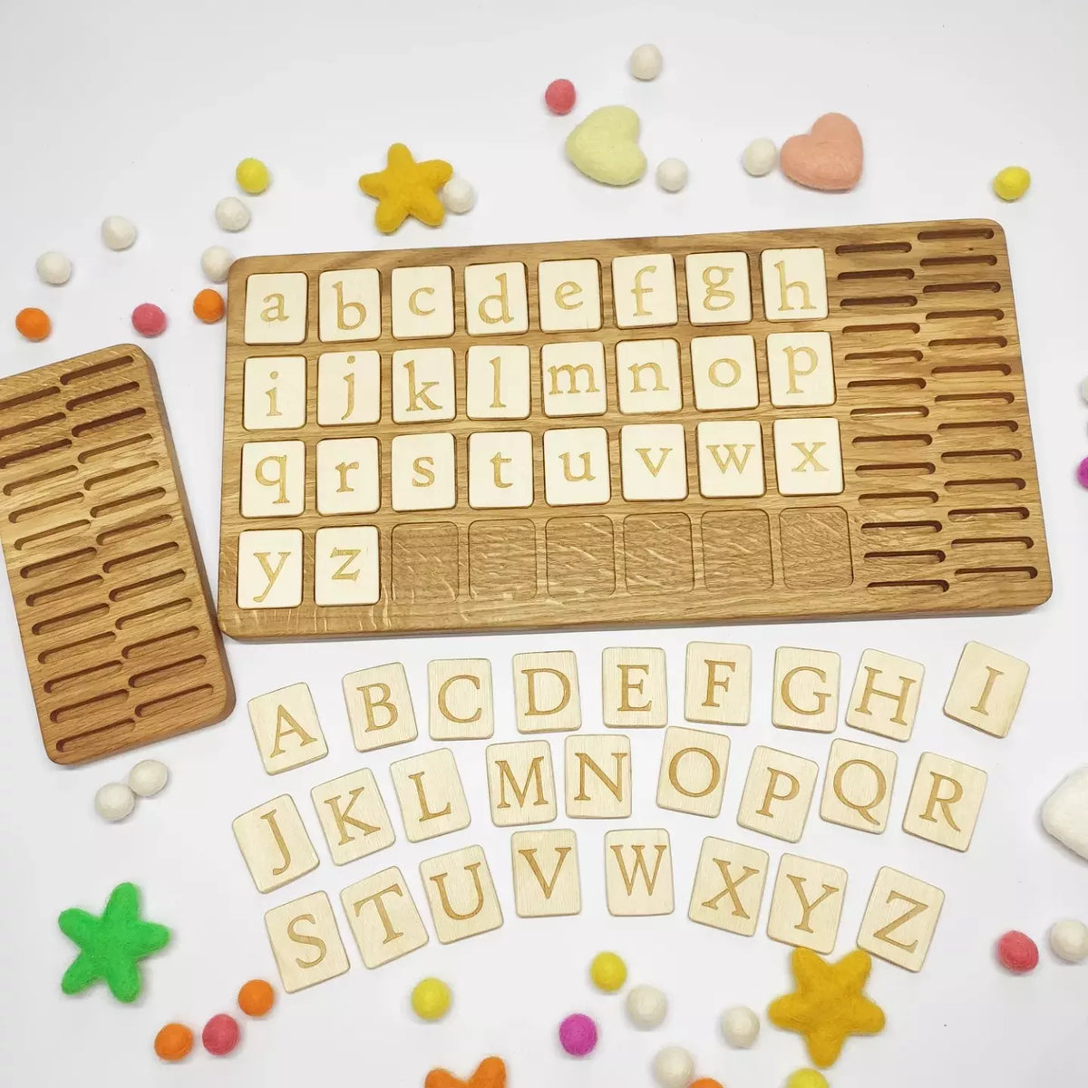 Large Word Building Board with Letter Holder – Wooden Word Builder ...