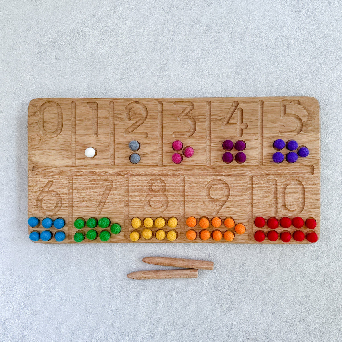 Montessori Number Tracing and Counting Board — Oak & Ever