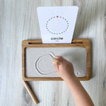 Montessori Sand Writing Tray with Flashcard Holder — Oak & Ever