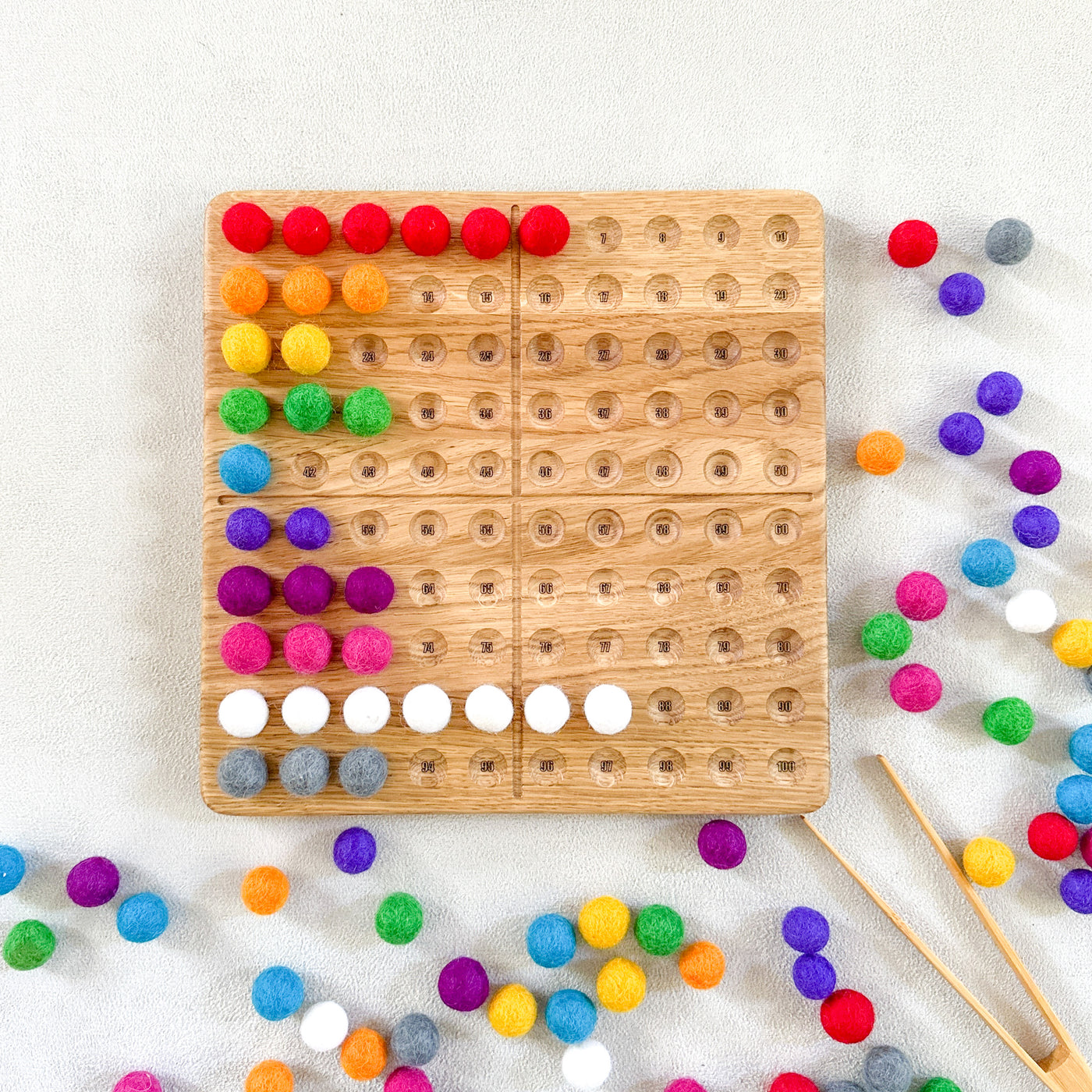 Wooden Hundred Counting Board - Montessori Hundred Board — Oak & Ever