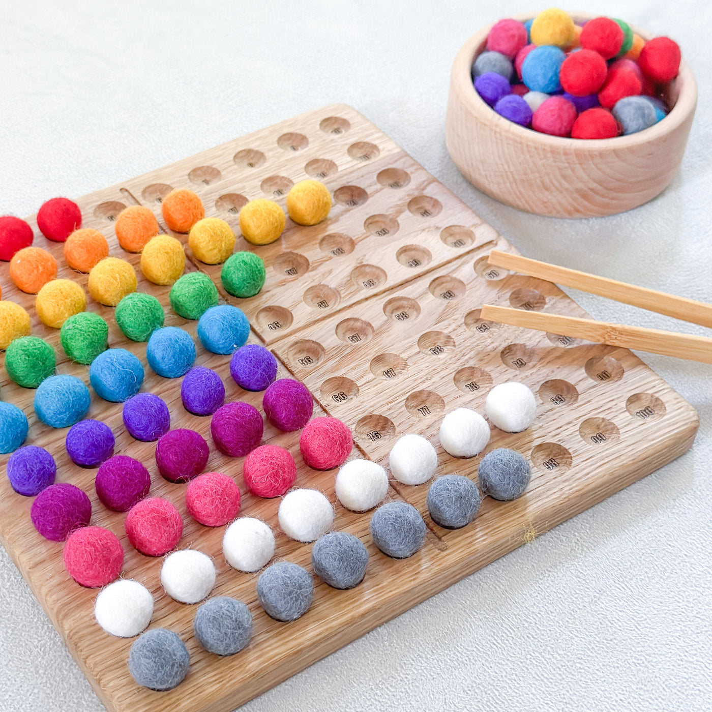 Wooden Hundred Counting Board - Montessori Hundred Board — Oak & Ever