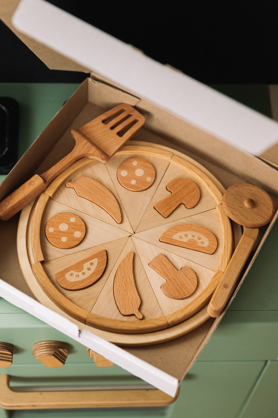 Wooden Pizza Play Food - Pizza Puzzle Play Set — Oak & Ever