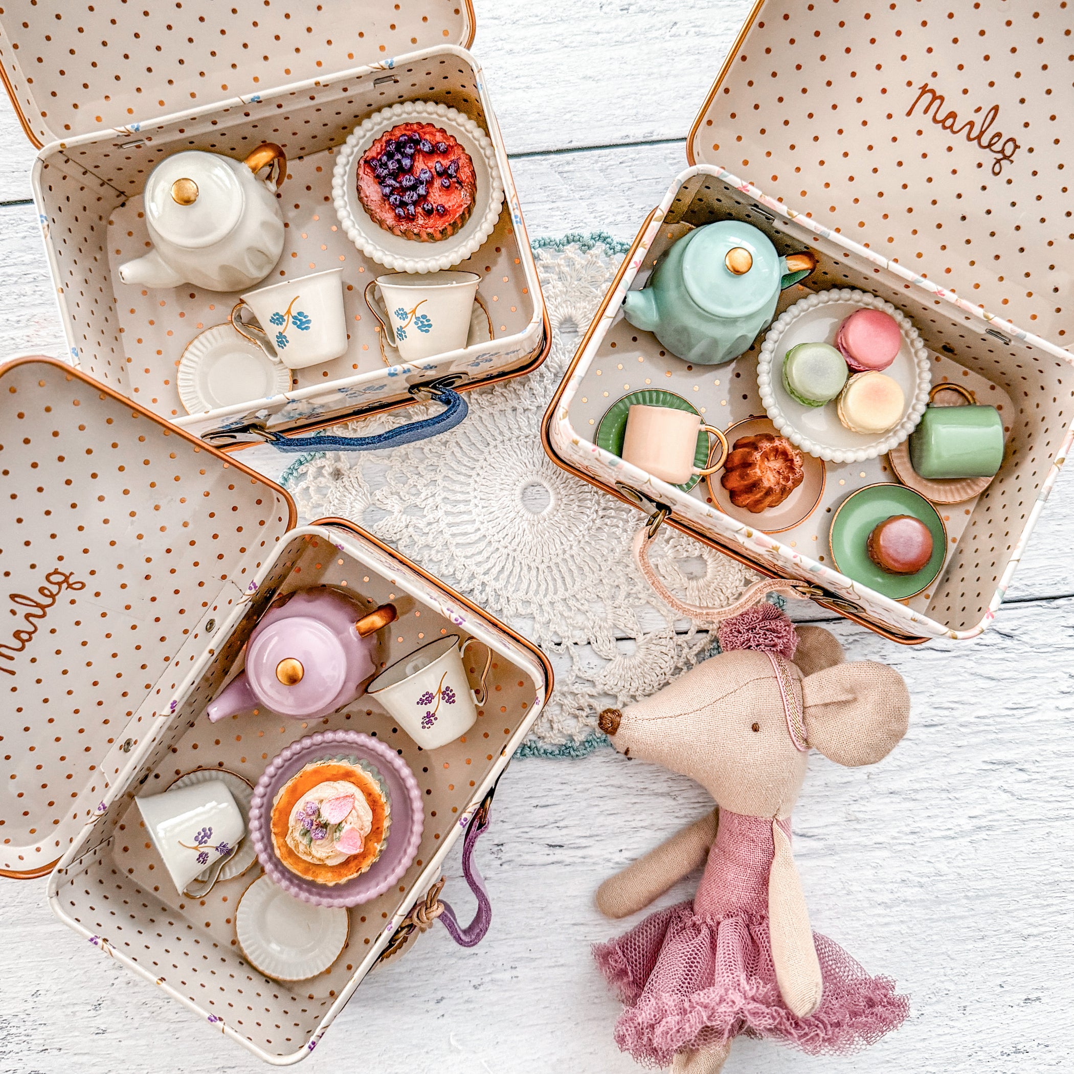 Mouse Tea & Tart Set - Afternoon Treat - Blue - Maileg — Oak & Ever