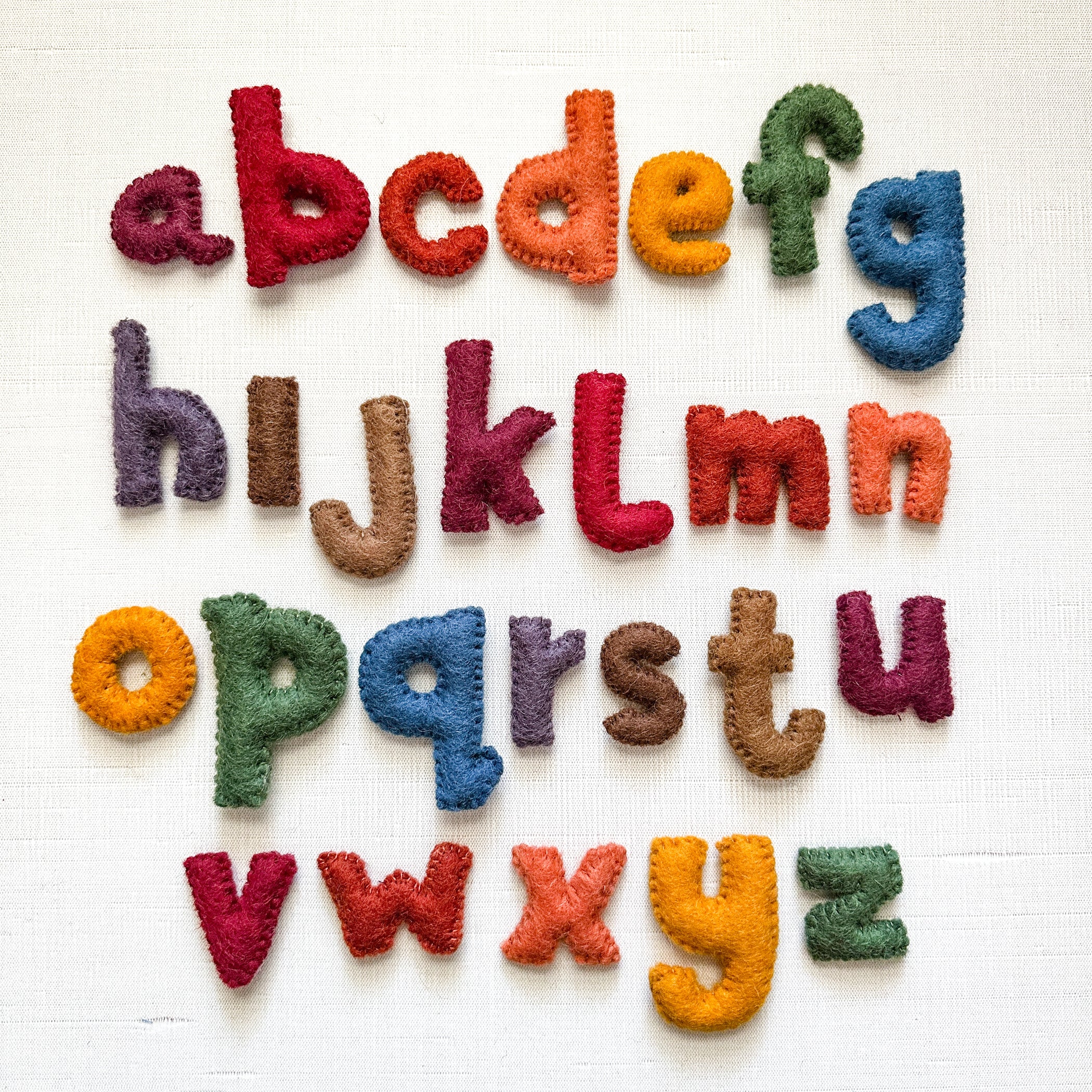 Felt Lowercase Alphabet - Earth Tone Colors — Oak & Ever