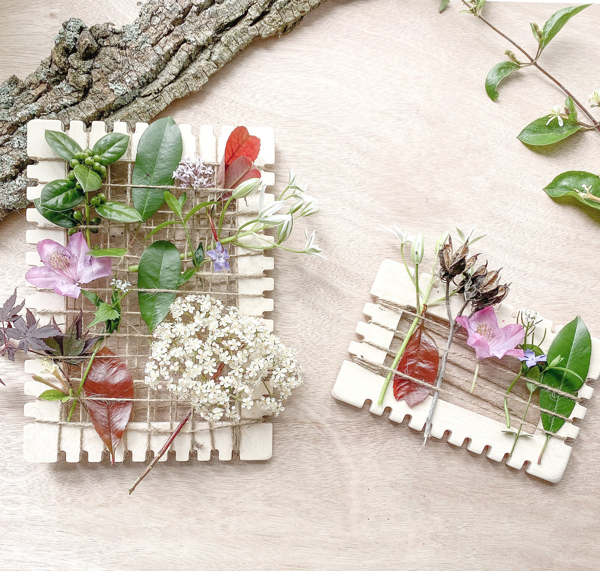 Set of 2 Natural Weaving Frames – Nature Play Weaving Frames — Oak & Ever