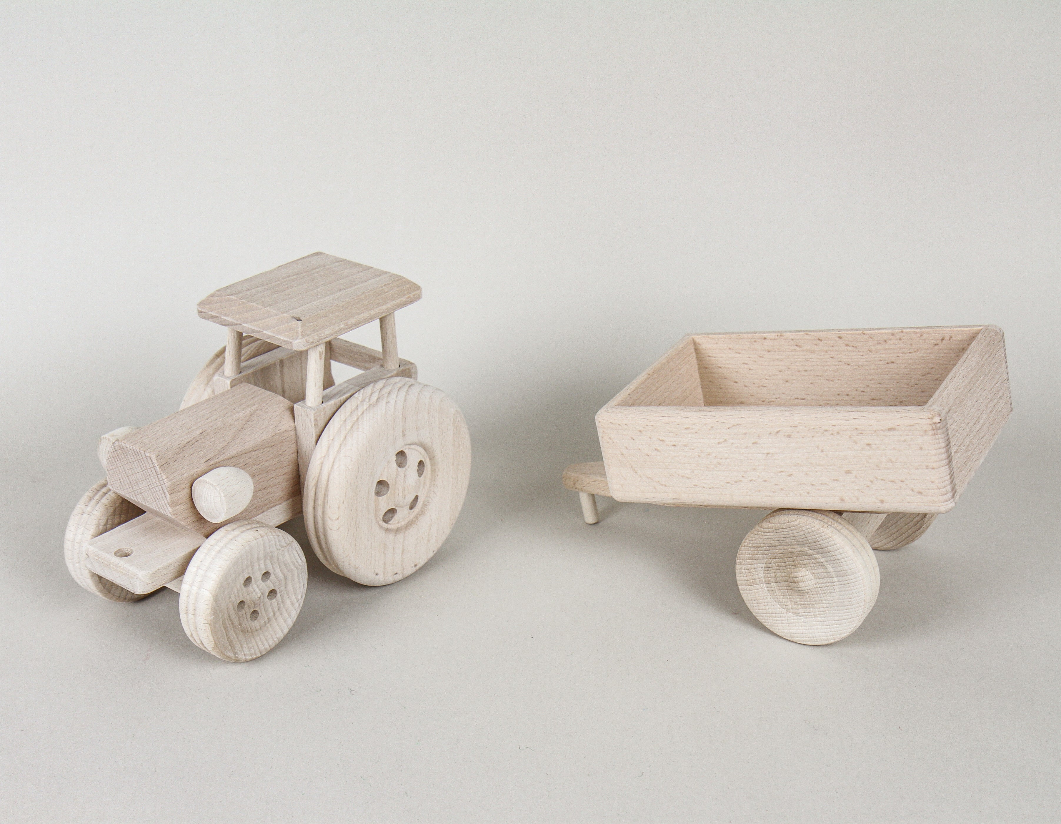 Wooden Tractor With Cart — Oak & Ever