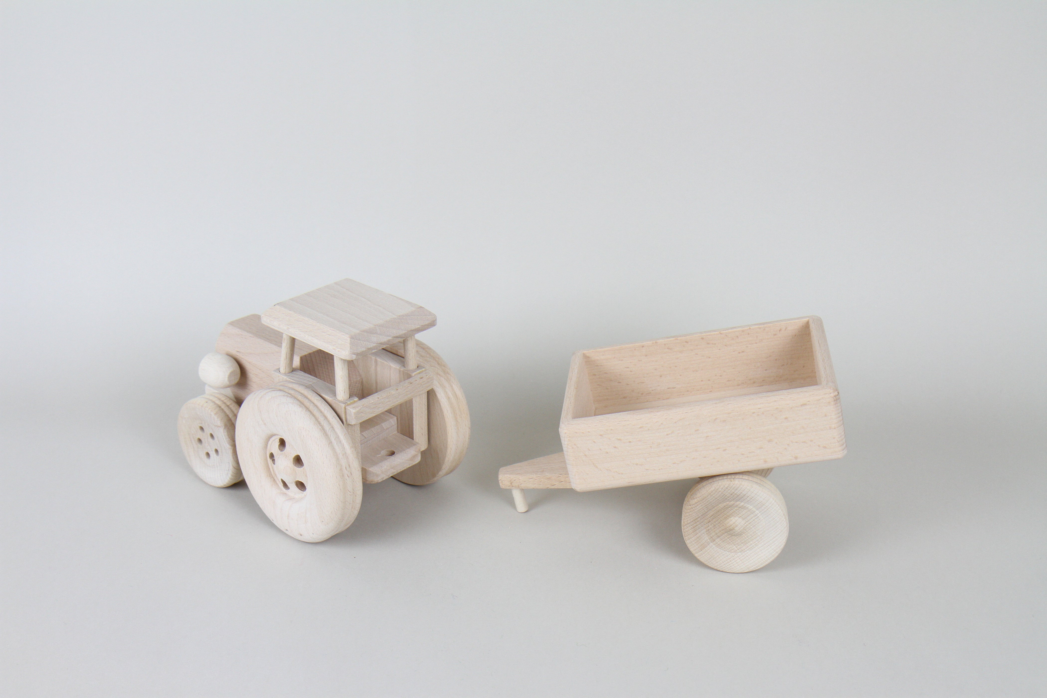 Wooden Tractor With Cart — Oak & Ever