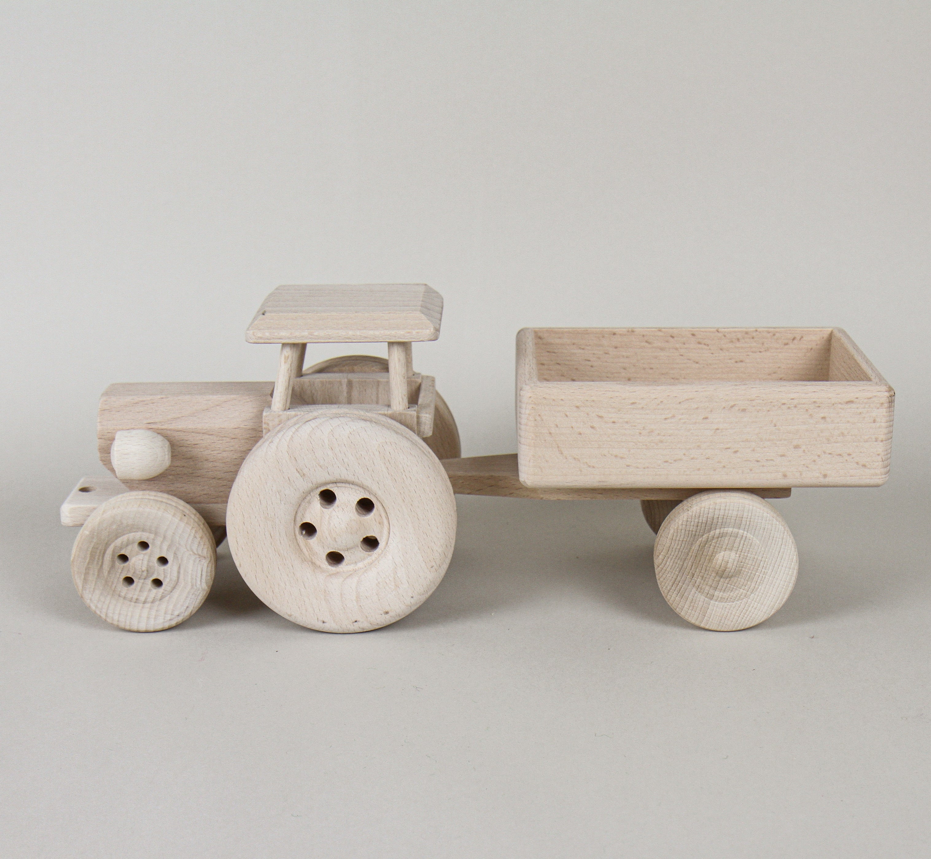 Wooden Tractor With Cart — Oak & Ever