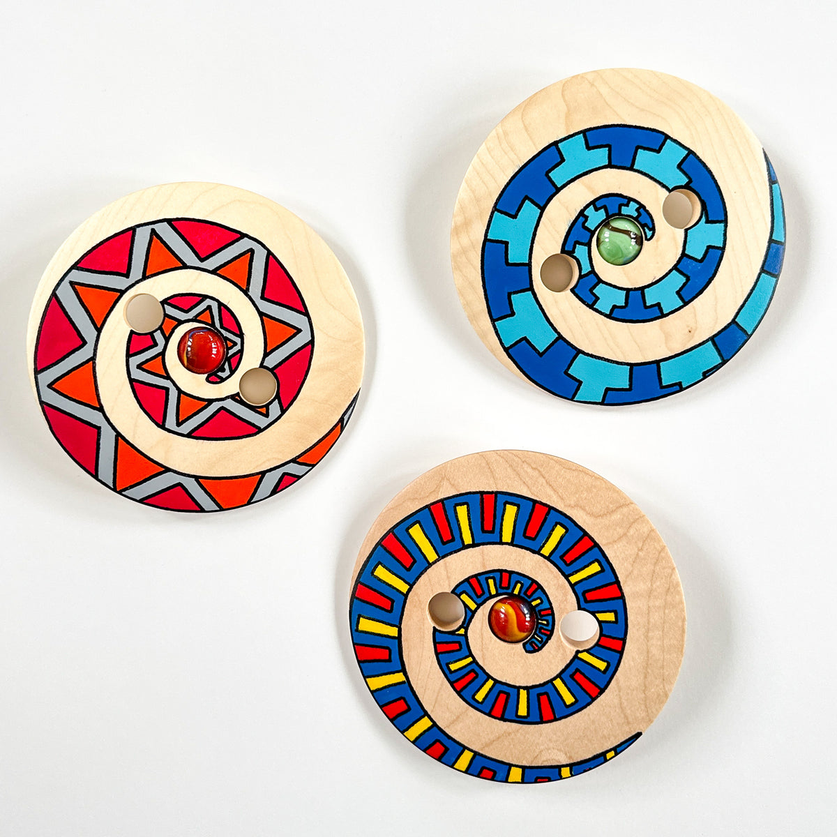 Large Disc Top Wooden Finger Spinning Top - Mader — Oak & Ever