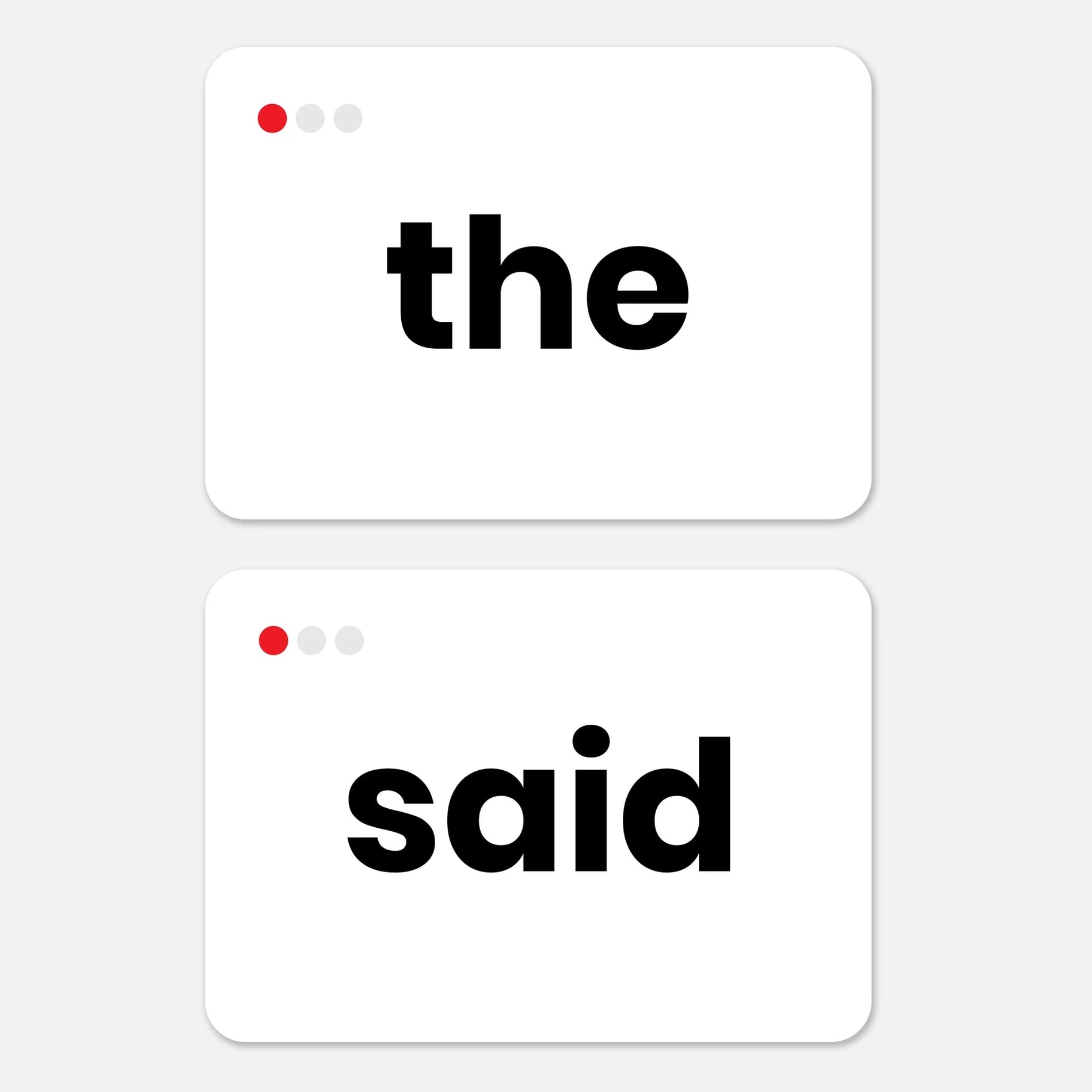 Tricky Words Flashcards (Sight Words) – Pre-K & Kindergarten — Oak & Ever