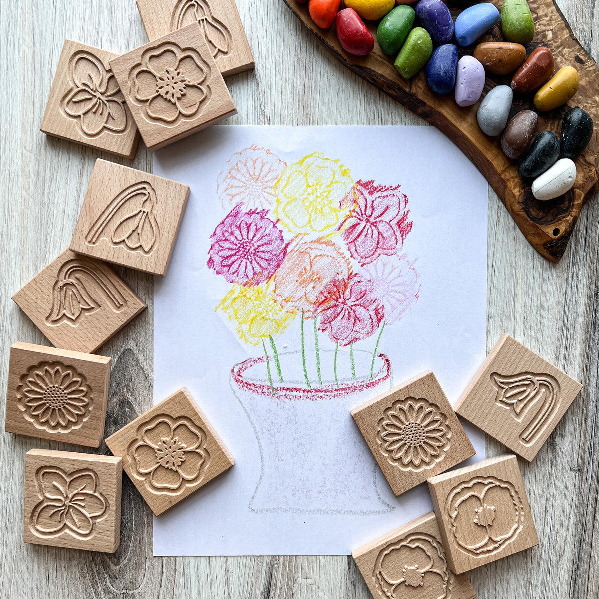 Flower Tiles - Sensory Imprint and match game — Oak & Ever