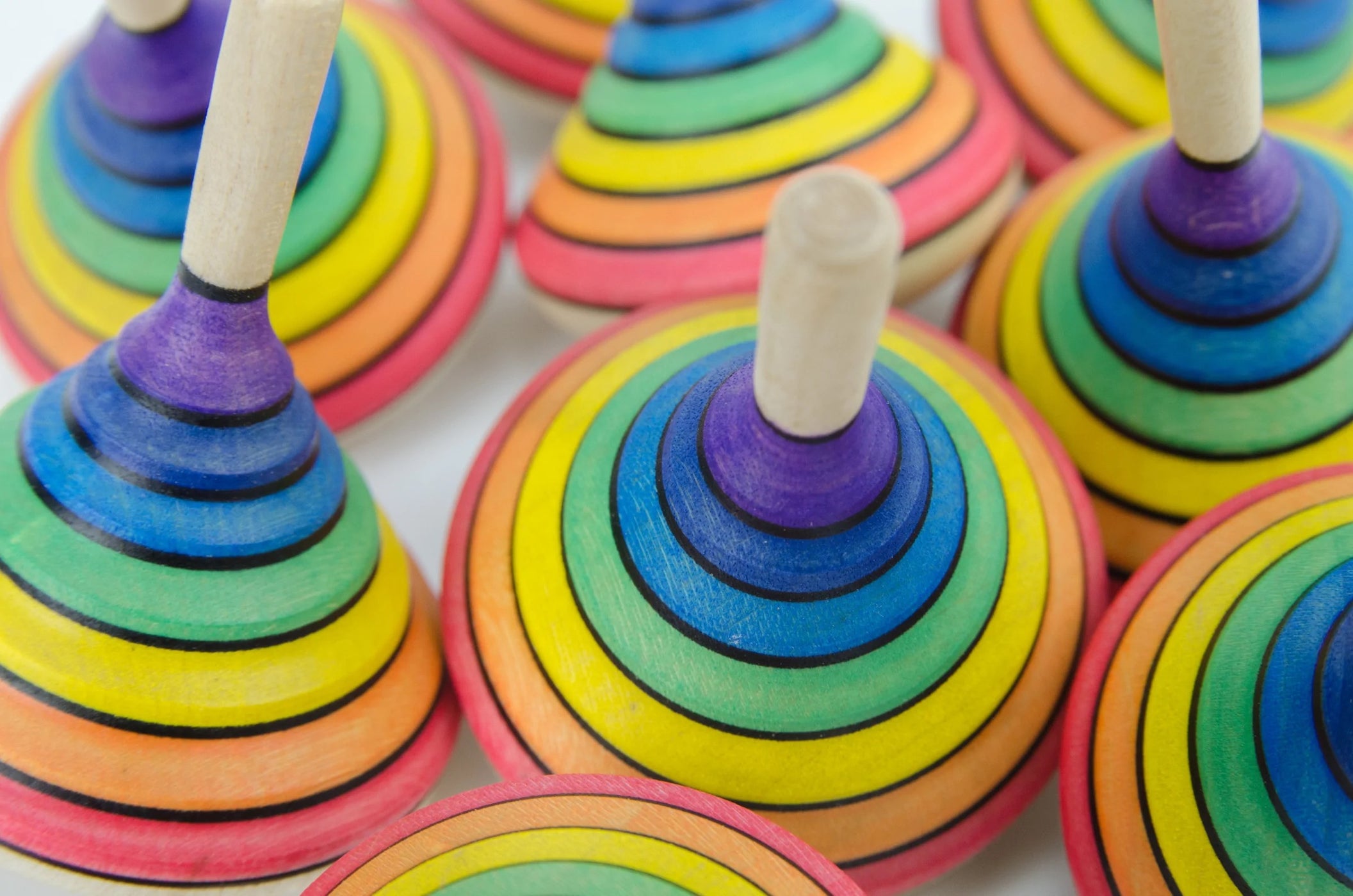 Rainbow Spinning Top - Wooden Spinning Top - Mader — Oak & Ever