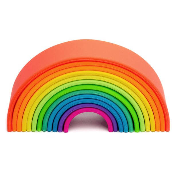 12 Piece Neon Rainbow - Dena Toys - Silicone BPA-free Rainbow — Oak & Ever